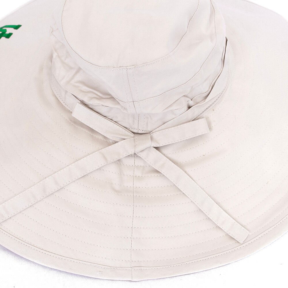 Women's White 'LogoFit' UPF Cotton Wide Brim Green Interlocking UO Sun Hat
