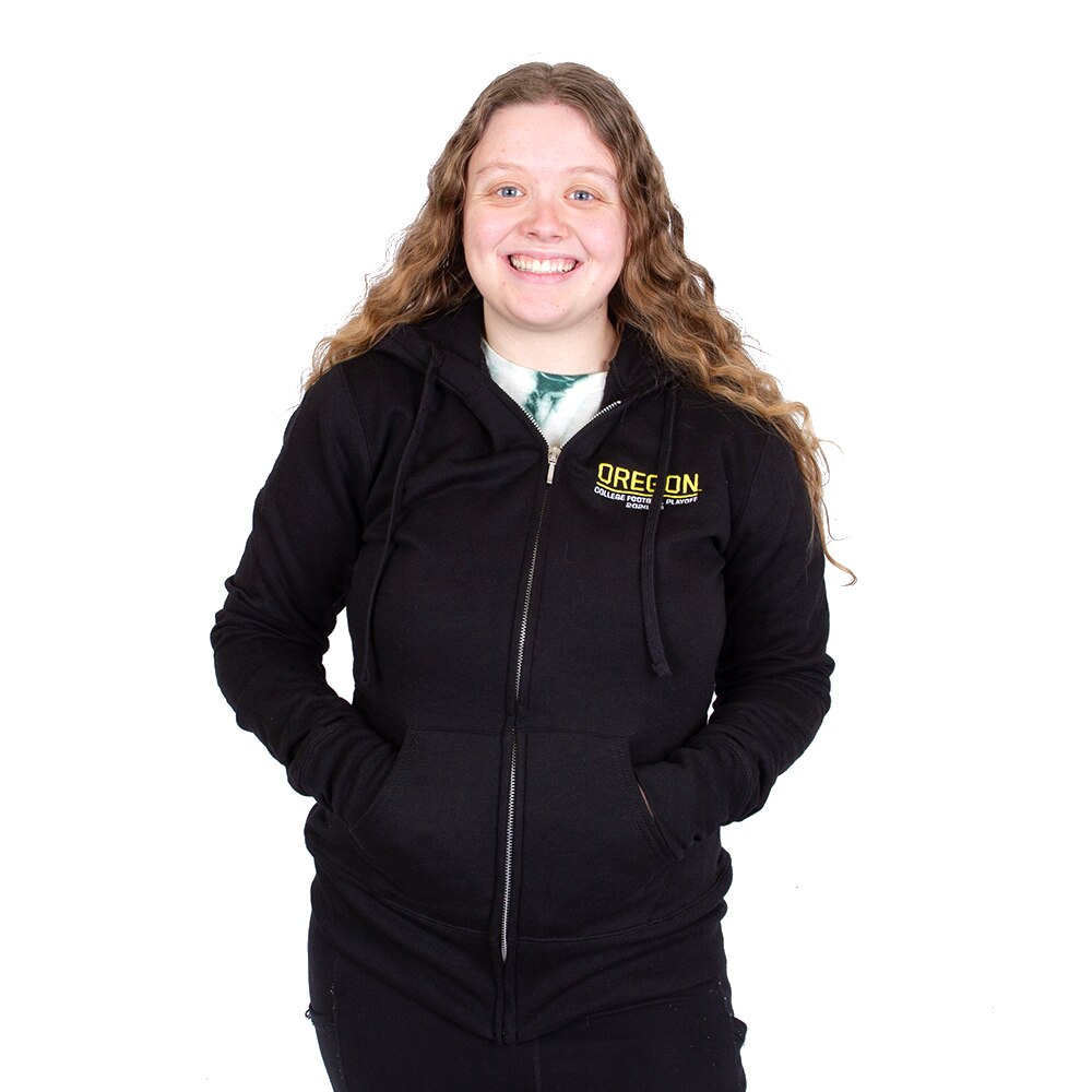 Women's Black 'McKenzie SewOn' Oregon CFP LC Full-Zip Hoodie