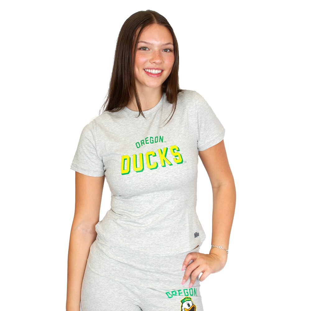 Women's Grey 'Hype & Vice' Oregon Ducks Jersey Crop T-Shirt