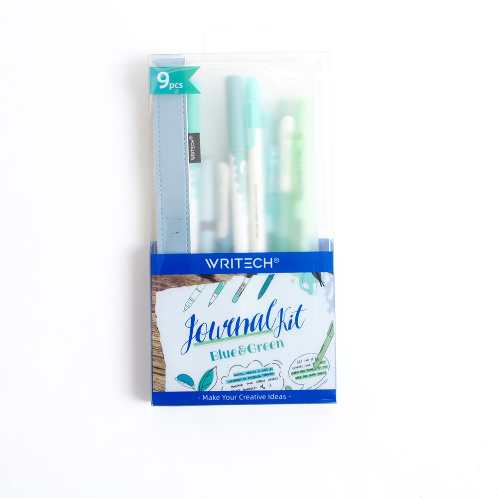 Writech Journal 9Pen Kit Green & Blue