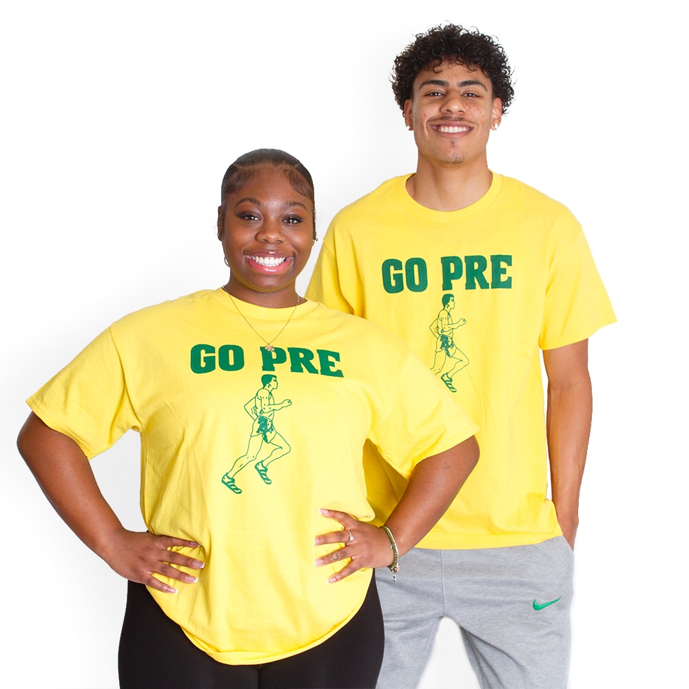 Yellow Cotton Go Pre Drawing of Runner T-Shirt