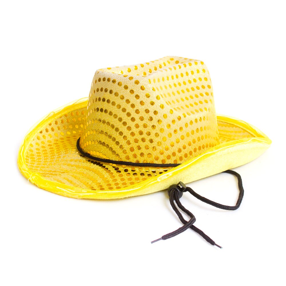 Yellow Neil Light up Sequin Non-Logo Cowboy Hat