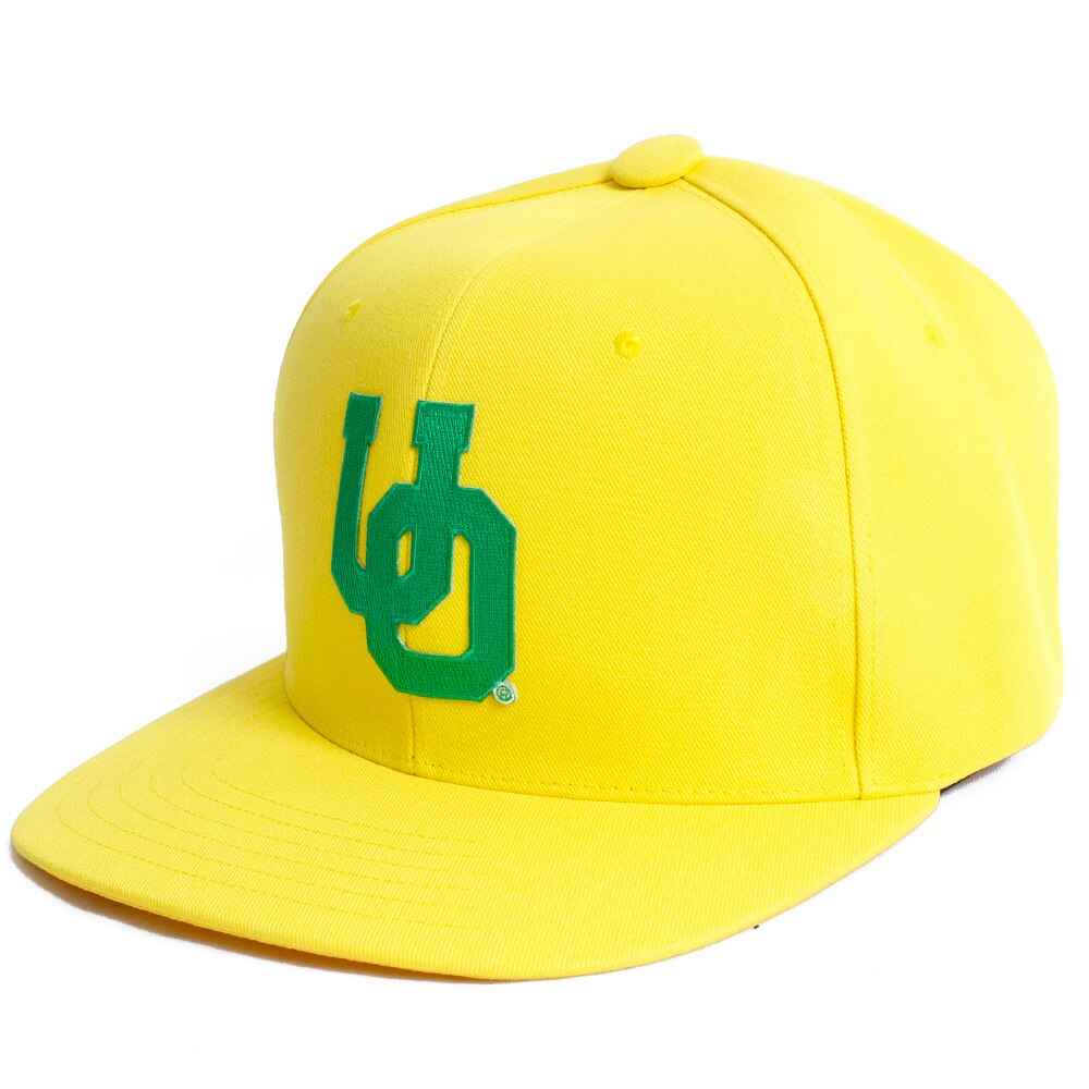 Yellow Noggin Boss Twill 23 Green with Yellow Outline Interlocking UO Hat