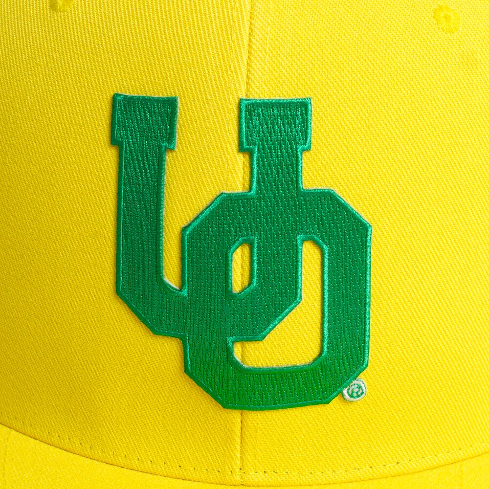 Yellow Noggin Boss Twill 23 Green with Yellow Outline Interlocking UO Hat