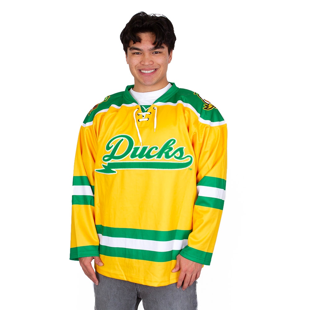 Yellow UO Ducks Hockey Authentic 26 Oregon with Tail Hockey Jersey