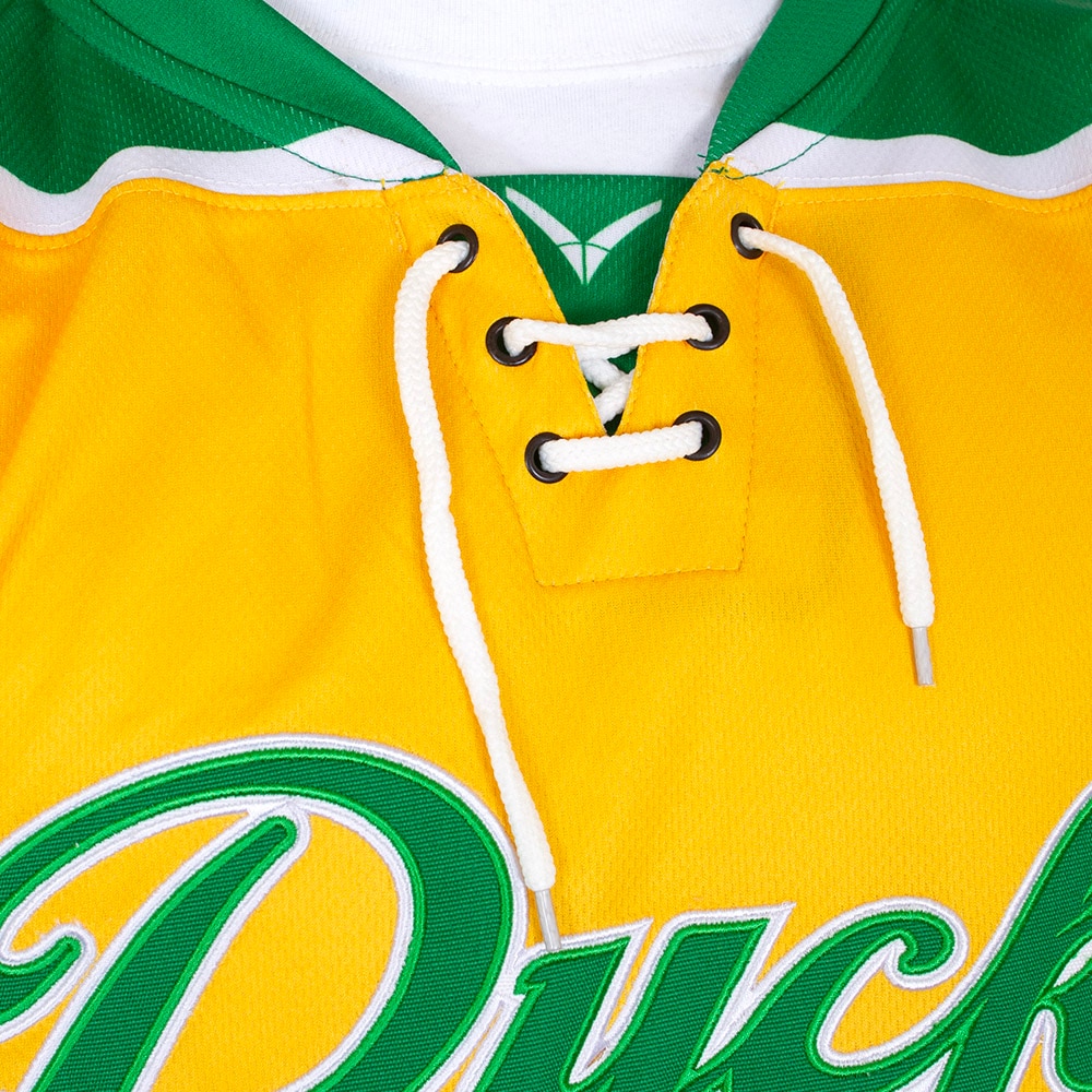 Yellow UO Ducks Hockey Authentic 26 Oregon with Tail Hockey Jersey