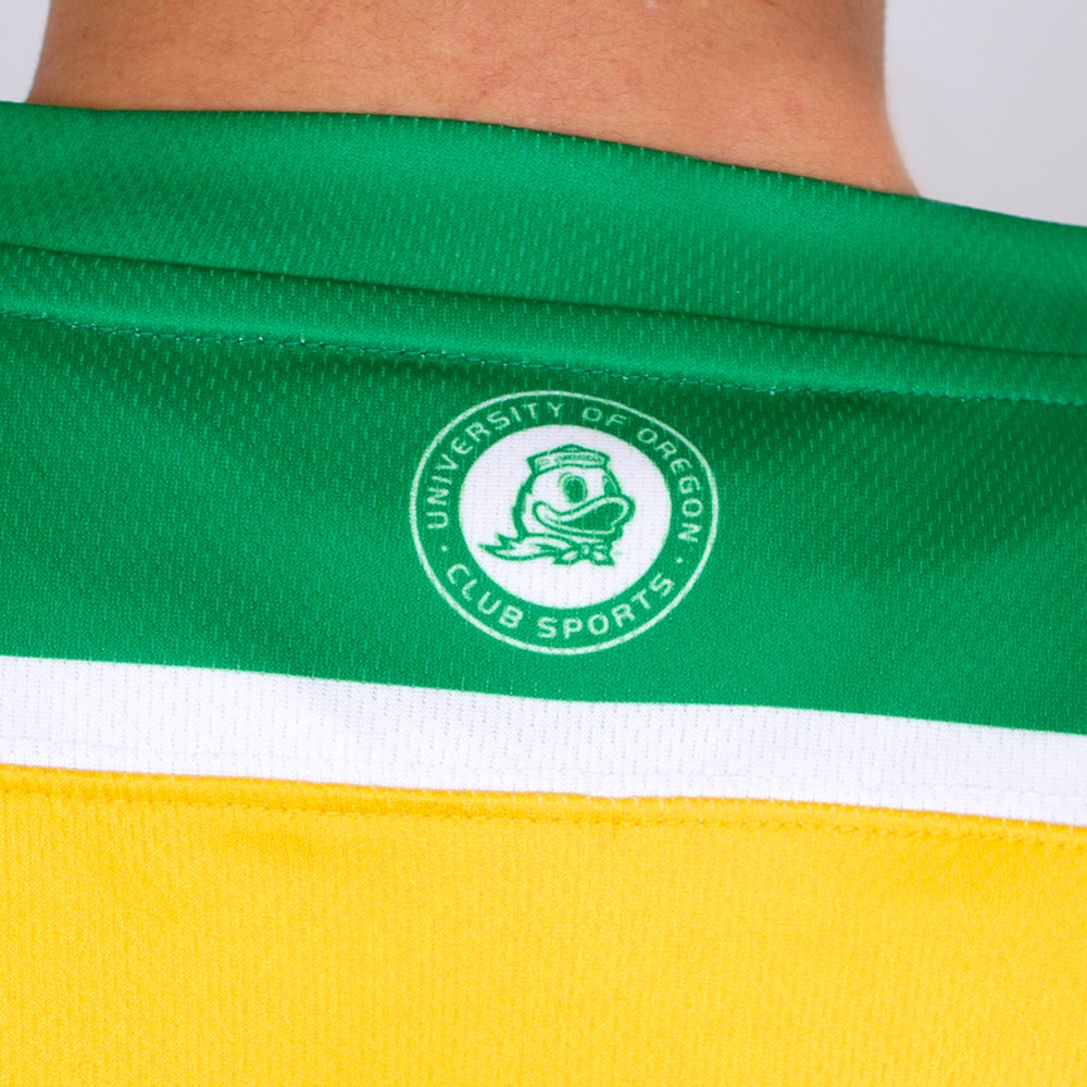Yellow UO Ducks Hockey Authentic 26 Oregon with Tail Hockey Jersey