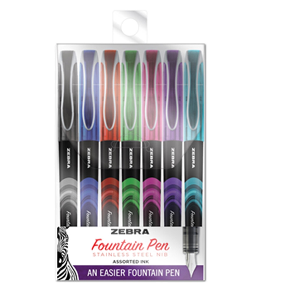 Zebra Fountain Assorted Ink 7 Pen Set